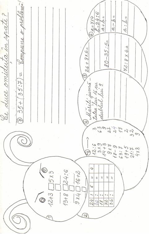Fisa de lucru - Inmultirea si impartirea