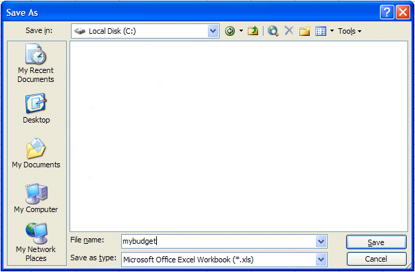 Creating an Excel 2003 Spreadsheet