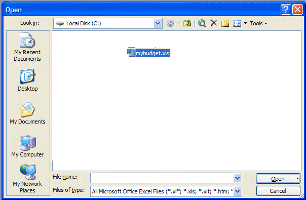 Creating an Excel 2003 Spreadsheet