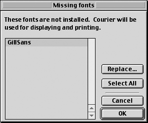 Working with Missing Fonts
